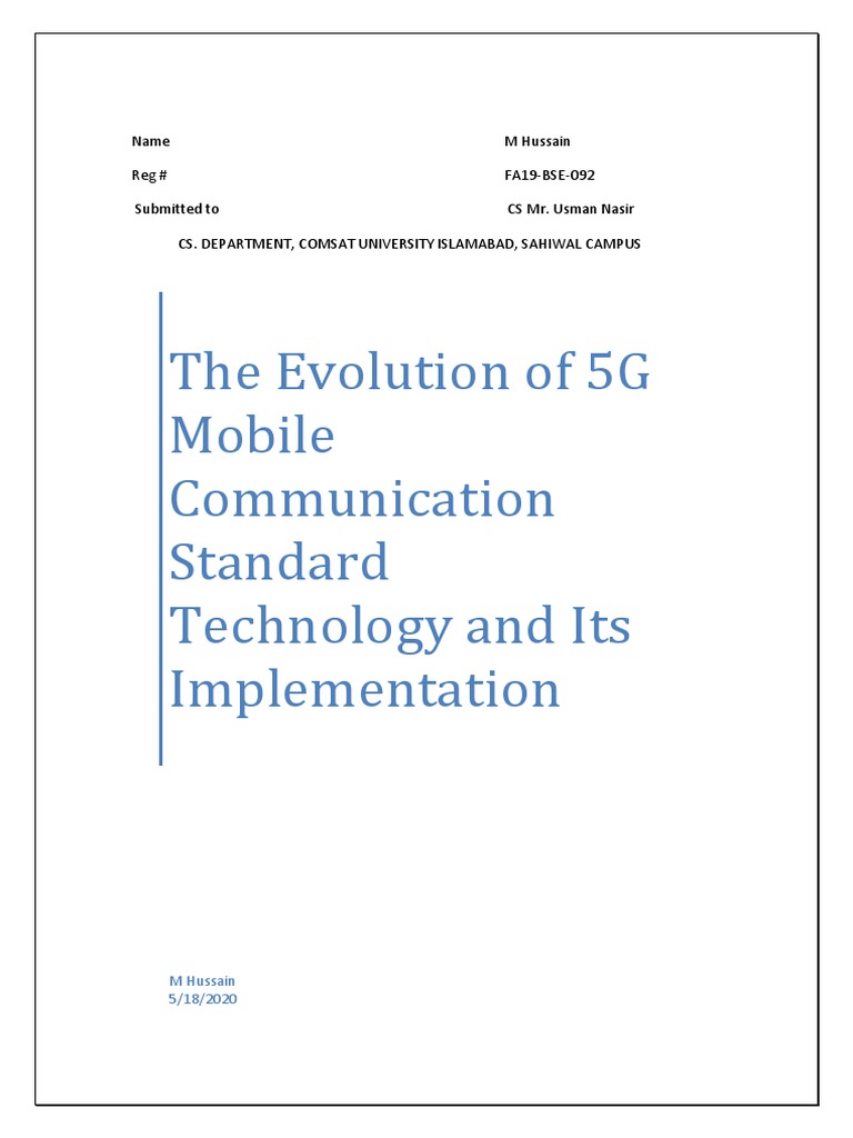 The Evolution of 5G Mobile Communication Standard Technology and Its ...