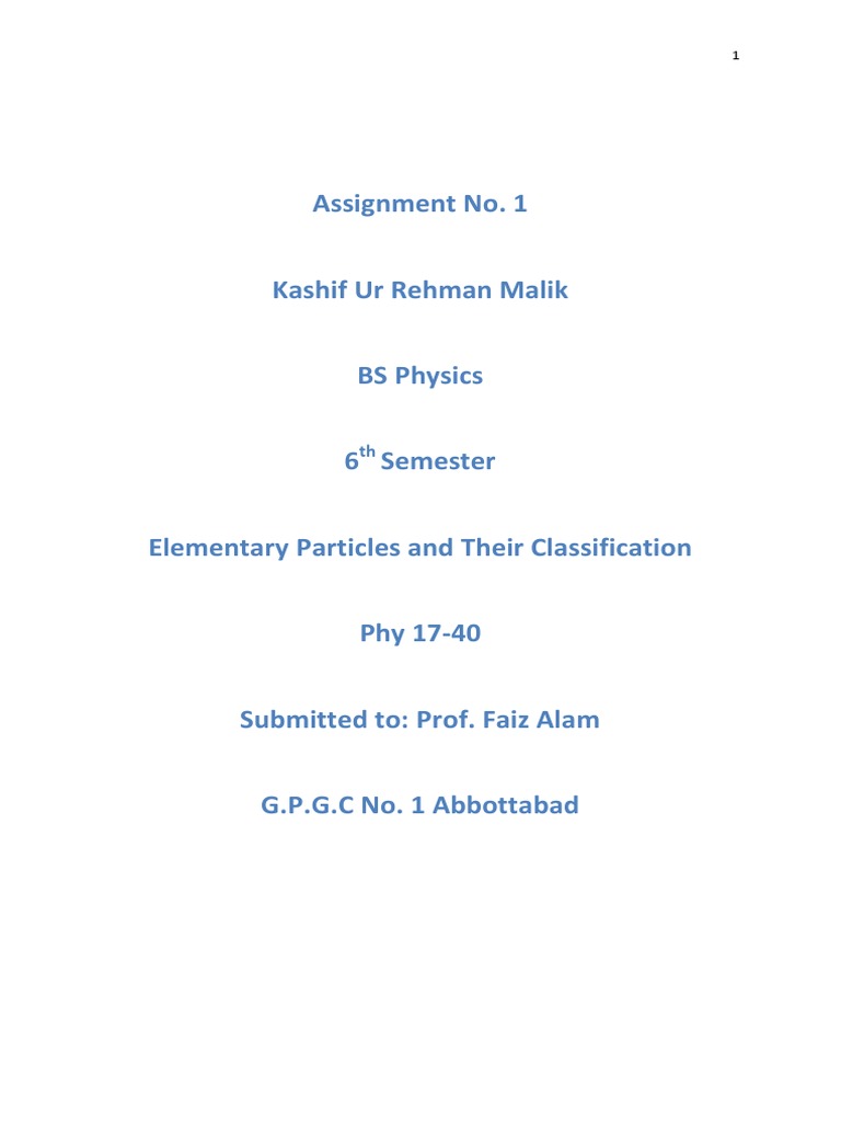 Elementary Particles | PDF | Standard Model | Quark