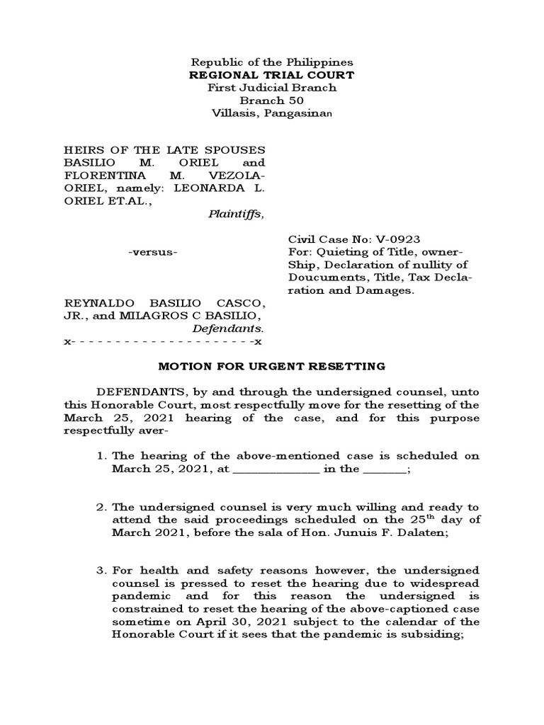 Motion To Reset | Download Free PDF | Public Law | Judiciaries