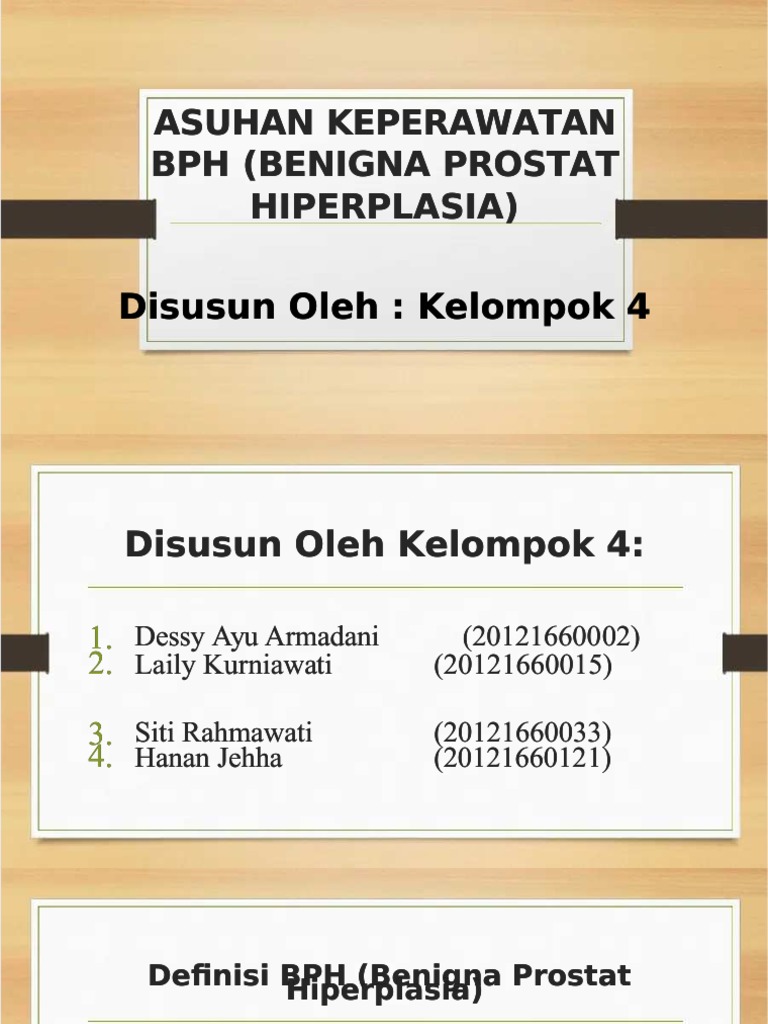 PDF PPT Askep BPH Benigna Prostat Hiperplasia DL | PDF