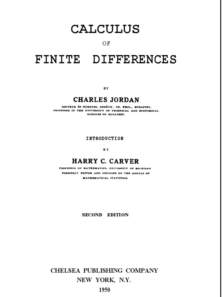 (Ebook) Calculus of Finite Differences | PDF | Summation | Recurrence Relation