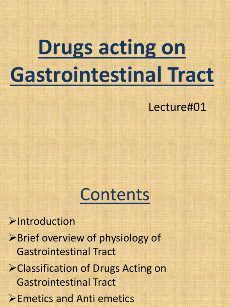 Classification Drugs Acting On GIT. (Lec 1) | PDF | Vomiting ...