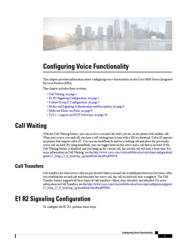 Configuring Voice Functionality: Call Waiting | PDF | Transport Layer Security | Multicast