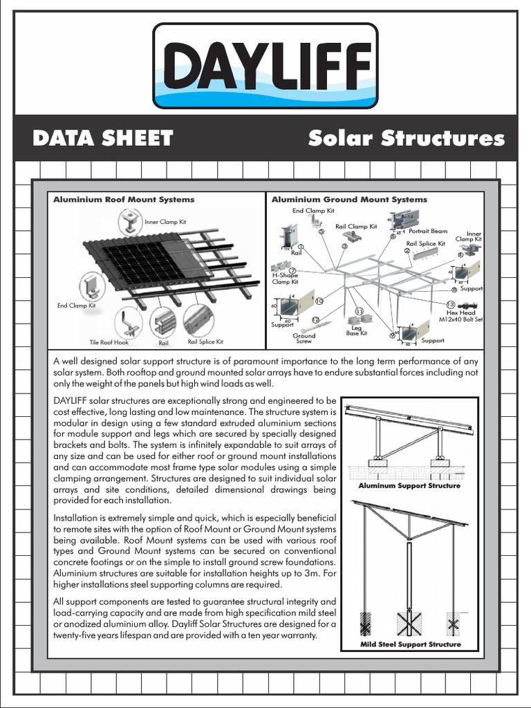 Data Sheet Solar Structures: Aluminium Roof Mount Systems Aluminium ...