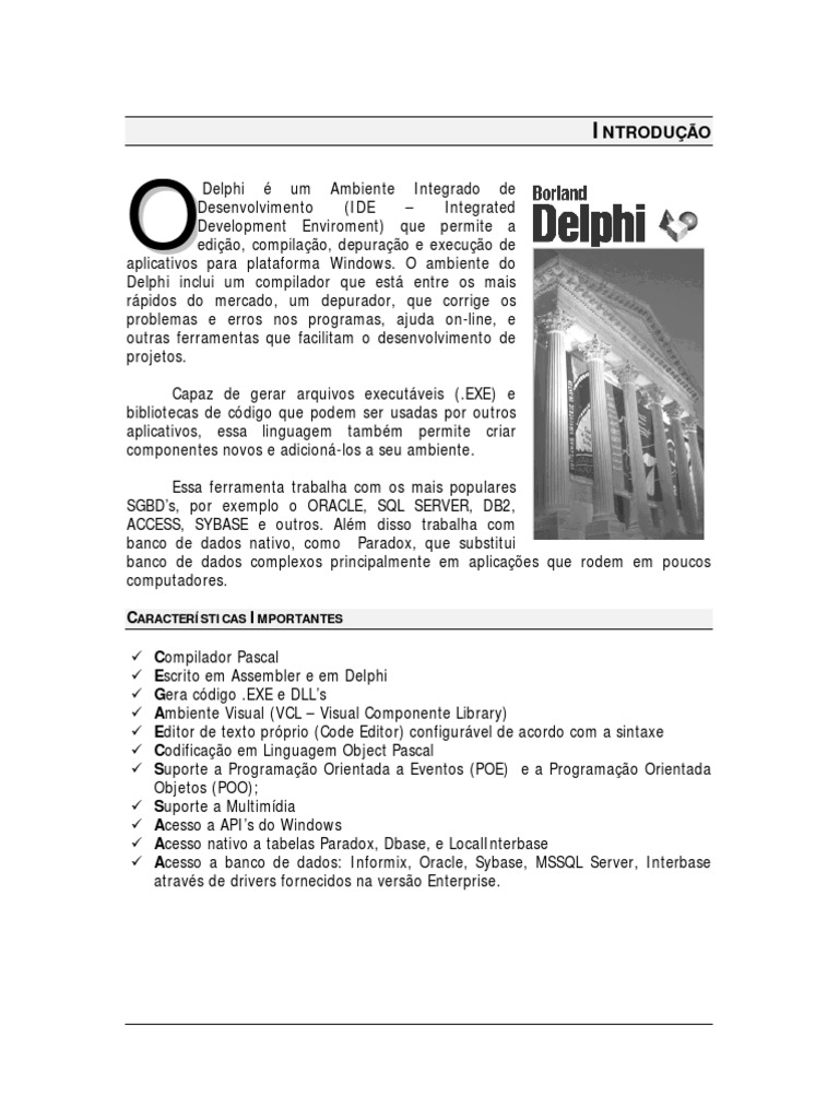 Apostila Delphi Pdf Classe Programação De Computadores