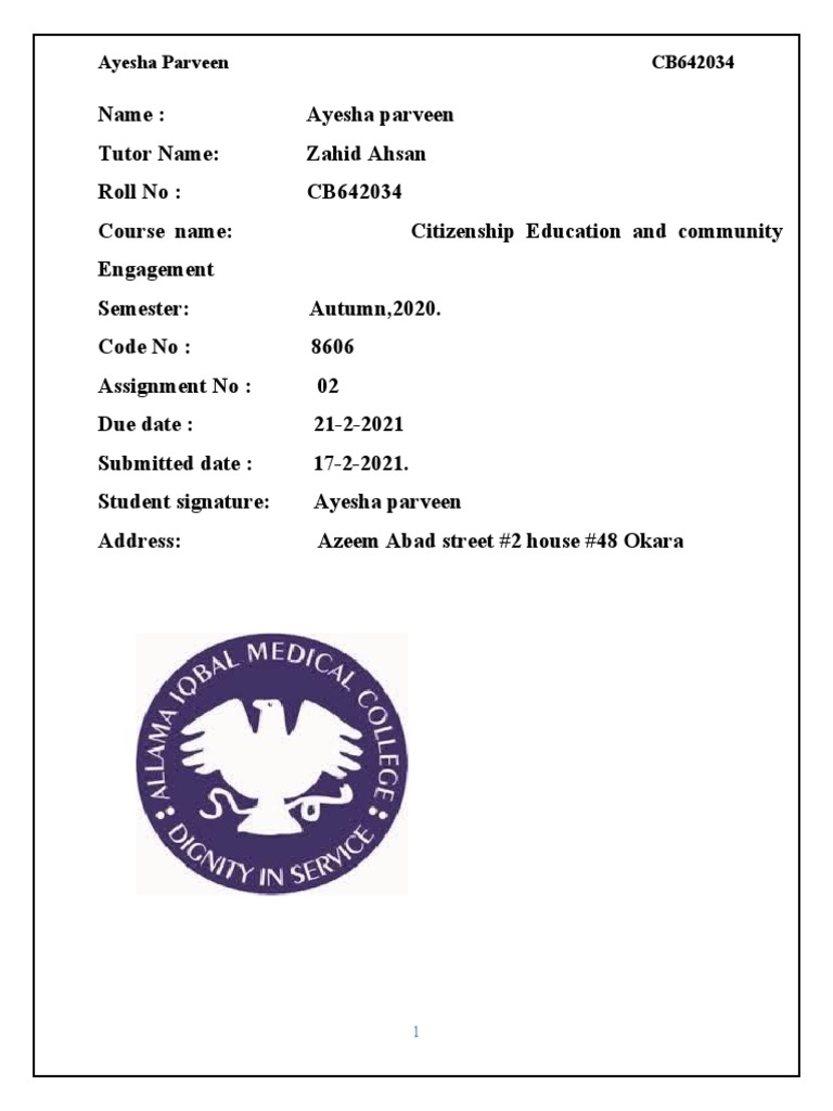 Ayesha Parveen CB642034 | PDF | Classroom | Teachers