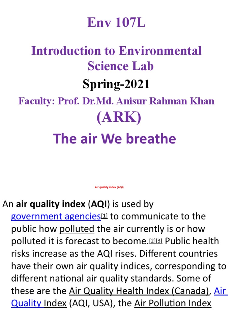 Introduction To Environmental Science Lab: Env 107L | PDF | Air Pollution | Meteorology