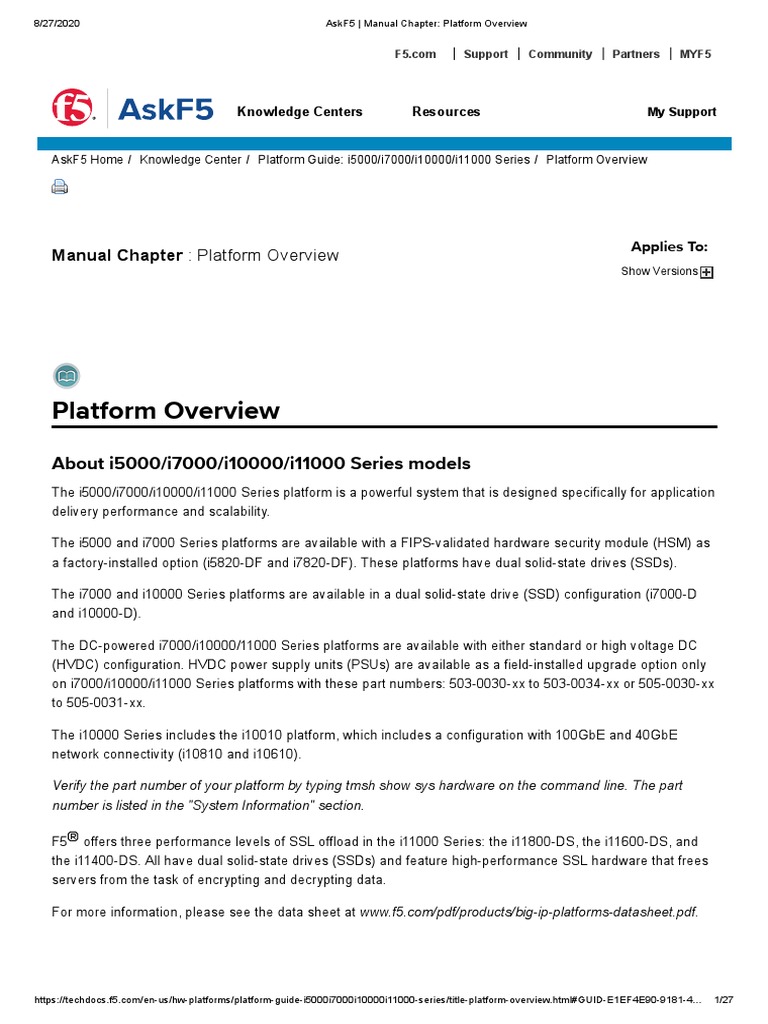 Refer.2.3.AskF5 - Manual Chapter - Platform Overview | PDF | Ip Address ...