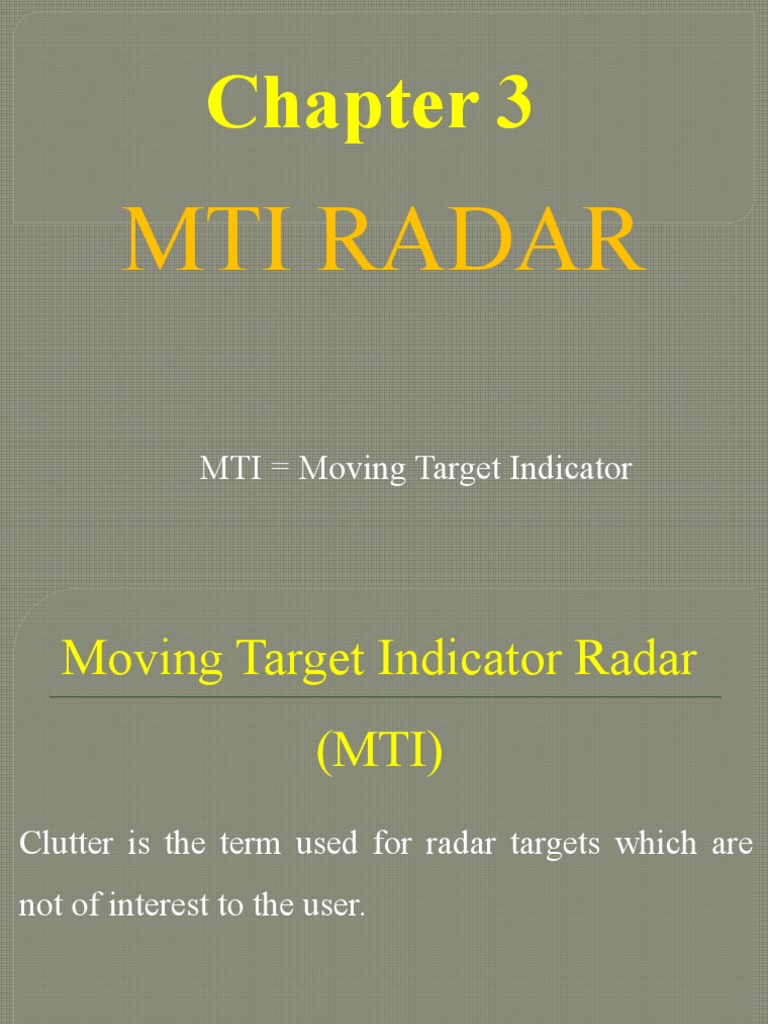4 Mti Radar 1jan2021 | PDF | Radar | Detector (Radio)