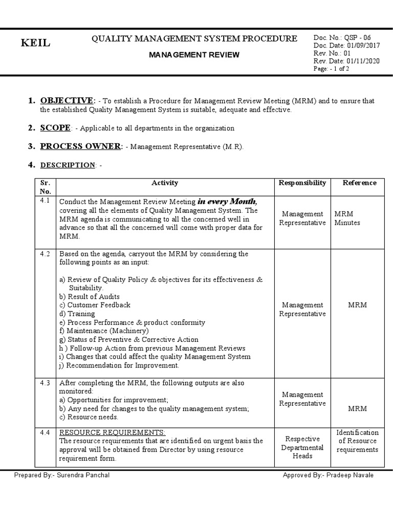 Management Review | PDF | Quality Management System | Quality Management