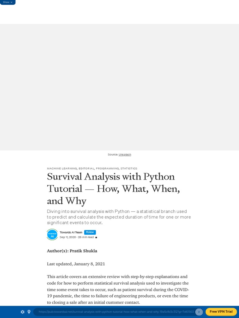 Survival Analysis With Python Tutorial - How, What, When, and Why - by ...