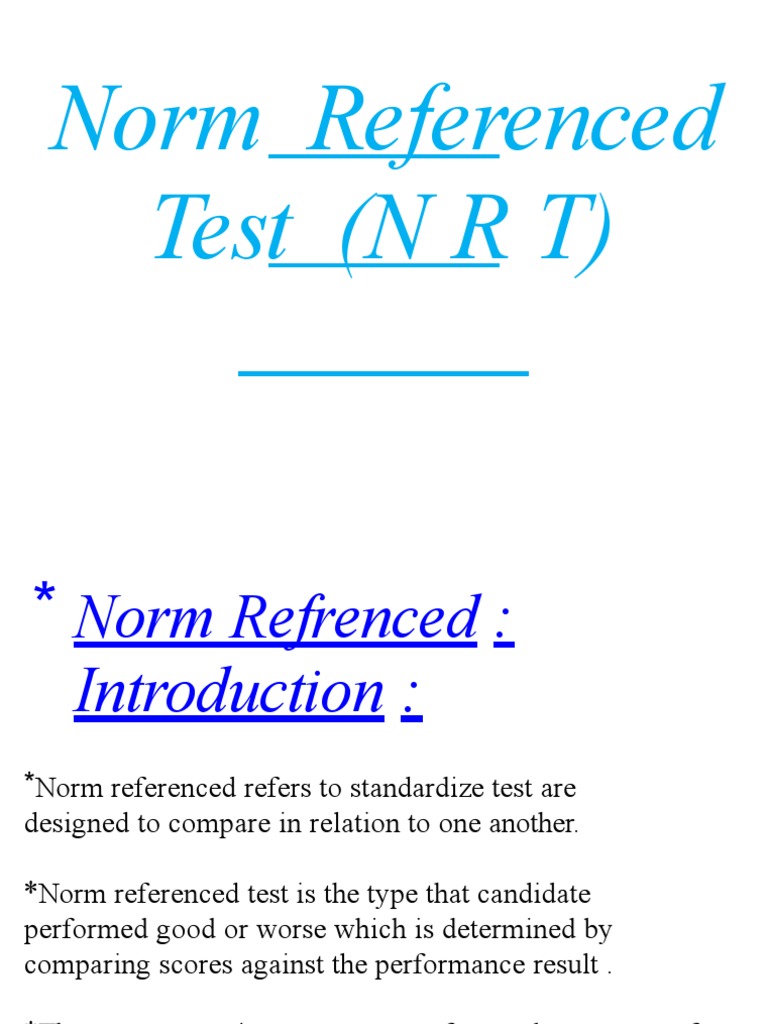 Norm Ref and Criterion Ref | PDF | Test (Assessment) | Evaluation Methods