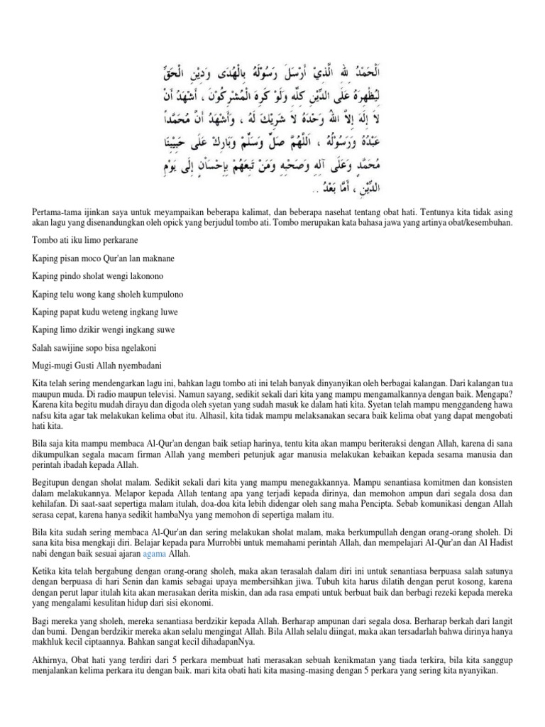 Kultum Tombo Ati | PDF