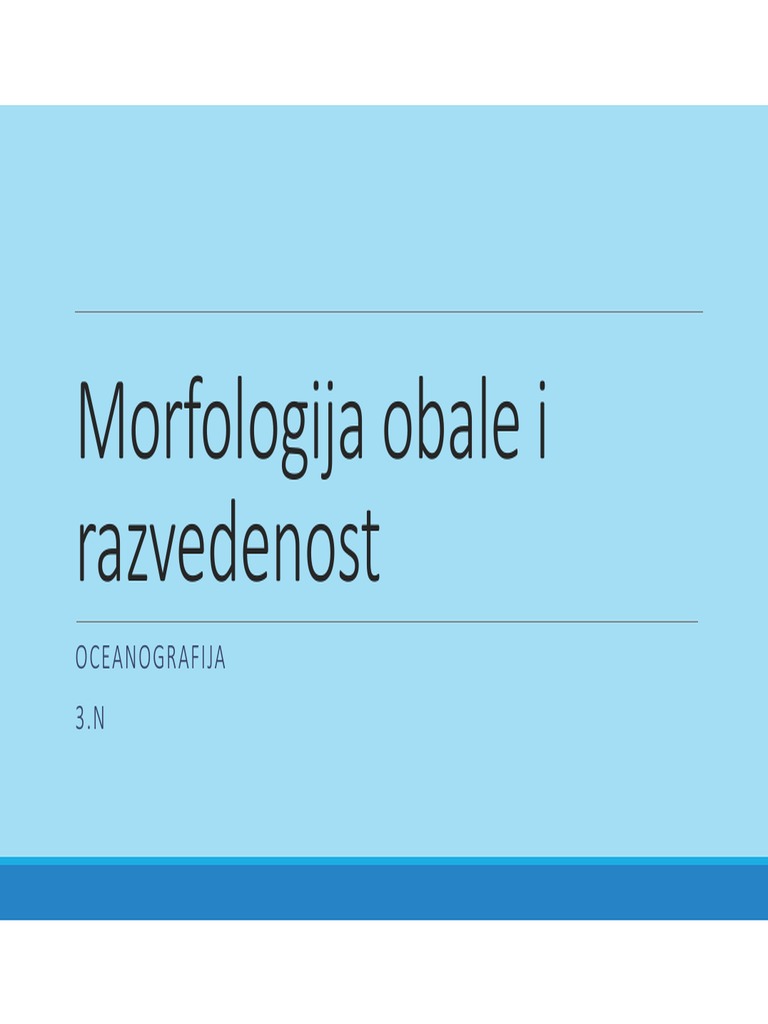 Morfologija Obale I Razvedenost | PDF