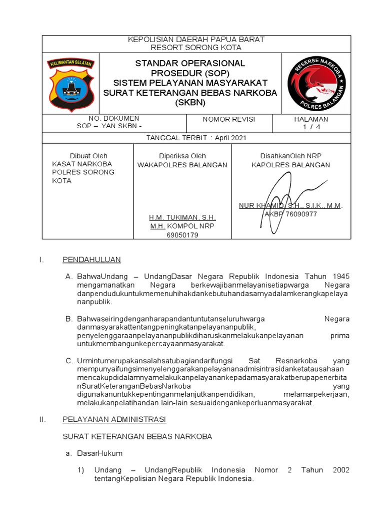 Sop SKBN | PDF