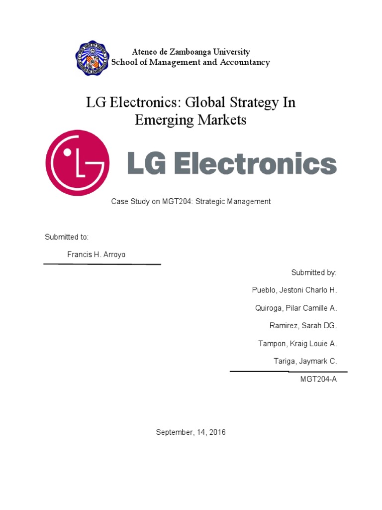 LG Electronics' Global Strategy Analysis | PDF | Lg Corporation ...