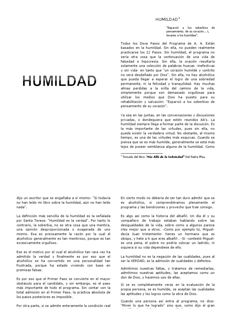 HUMILDAD | PDF | Orgullo | Dios