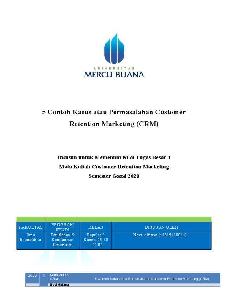 TB 1 CRM - Novi Alfiana 44319110044 | PDF