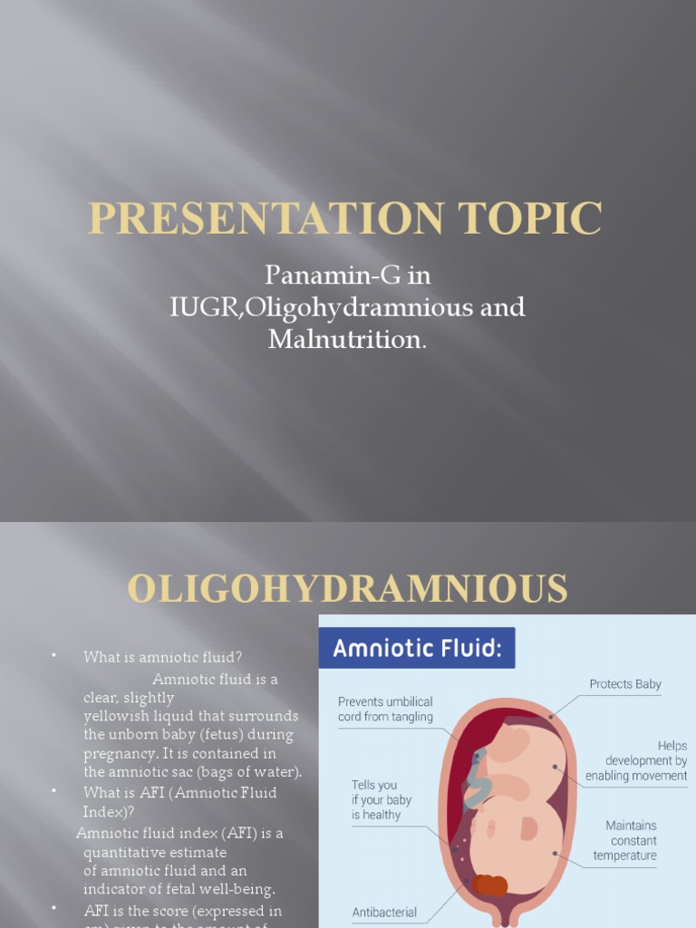 Panamin-G for IUGR and Oligohydramnios | PDF | Fetus | Prenatal Development