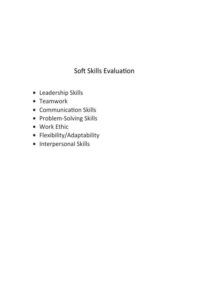 Soft Skills Evaluation | PDF
