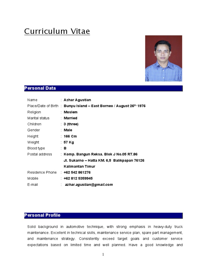 CV Azhar Agustian 2021 | PDF | Sales | Inventory