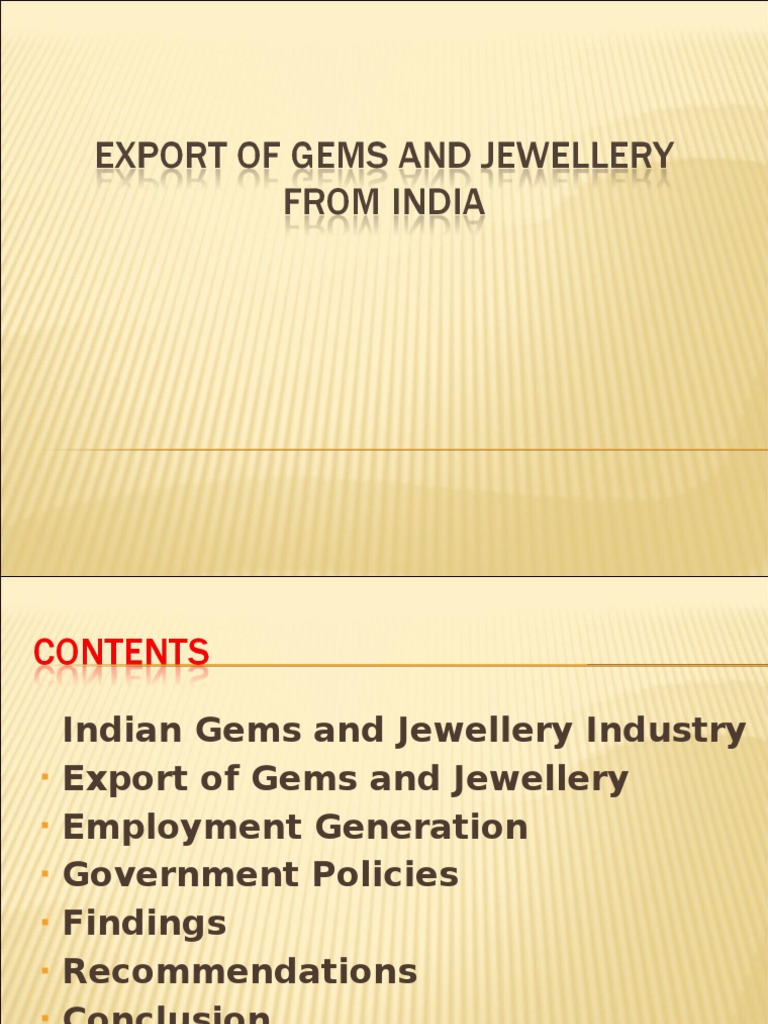 Export of Gems and Jewellery From India | PDF | Gemstone | Jewellery