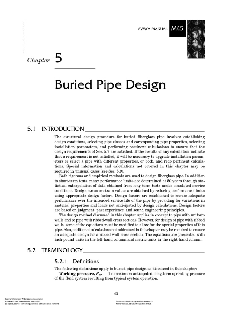 AWWA M45 2nd Ed Chapter 5 | PDF | Young's Modulus | Strength Of Materials