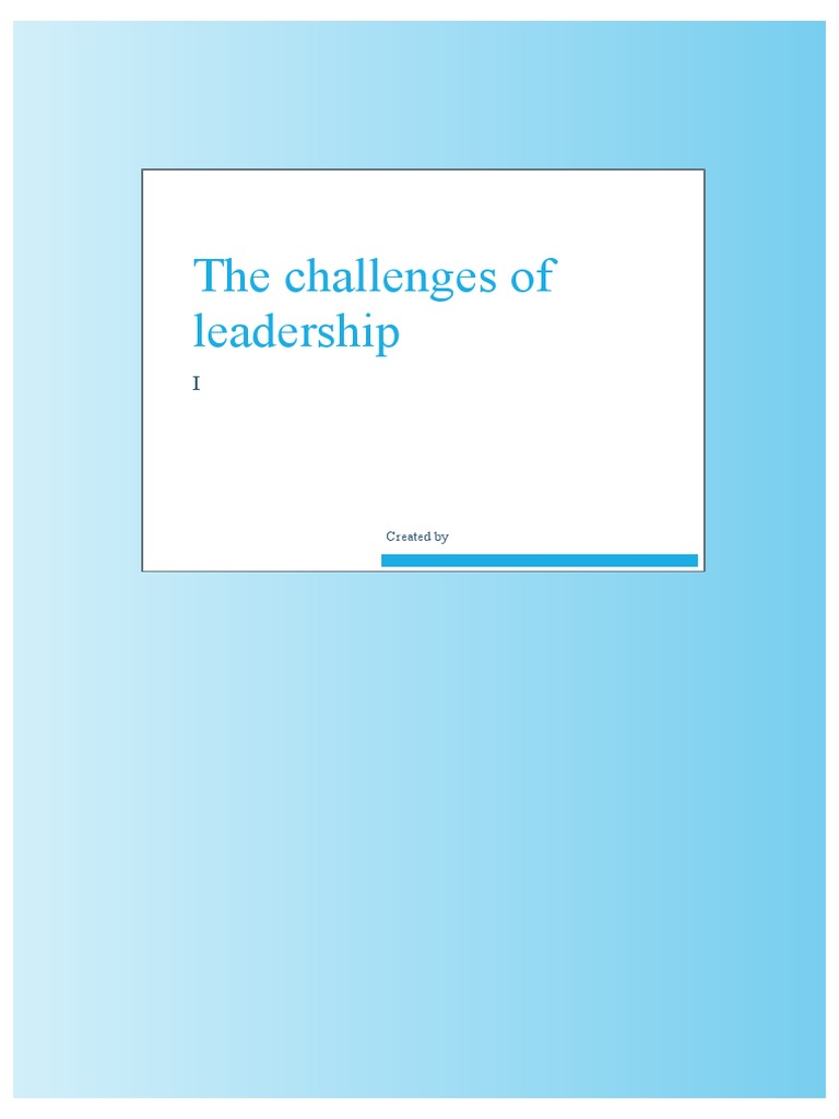 Leadership Challenges | PDF | Expert | Leadership