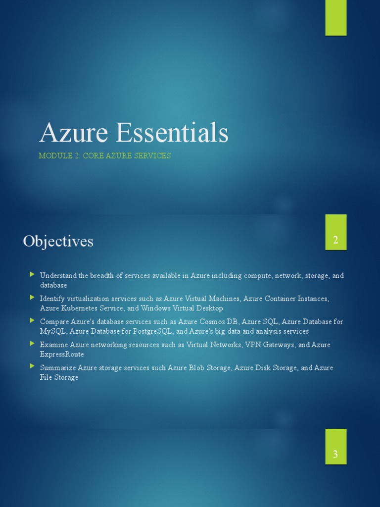 Azure Core Services Overview | PDF | Cloud Computing | Computer Network