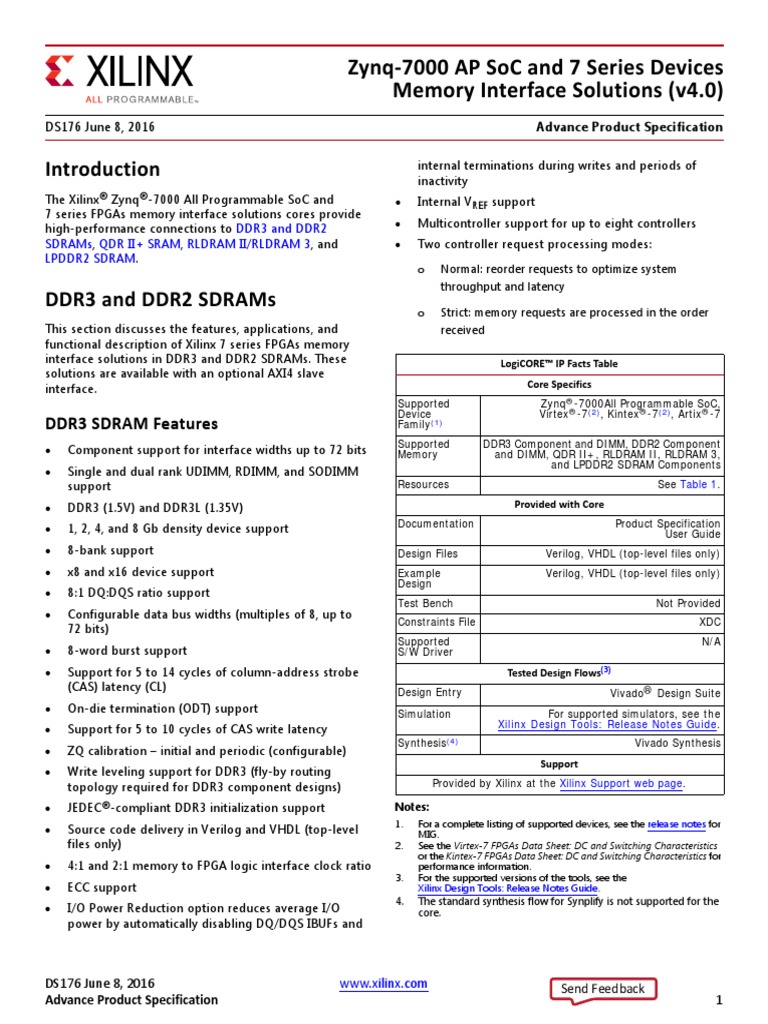 Zynq-7000 Ap Soc and 7 Series Devices Memory Interface Solutions (V4.0) | PDF | Field ...