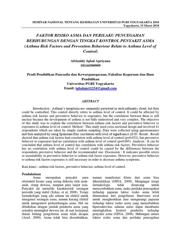 Afrizal | PDF | Asthma | Risk