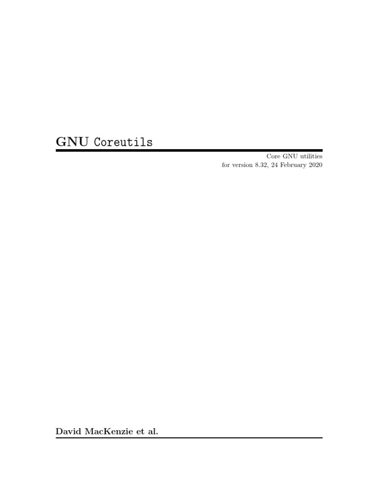 Core Gnu Utilities 8 32 Pdf Software Computing