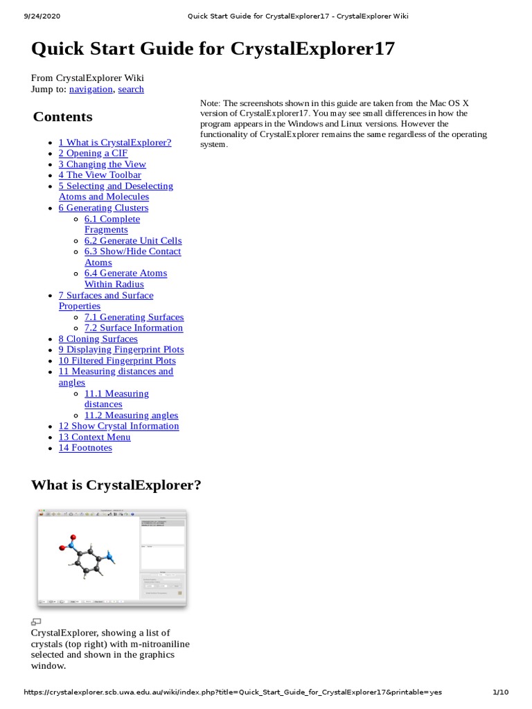 Quick Start Guide For CrystalExplorer17 - CrystalExplorer Wiki | PDF ...