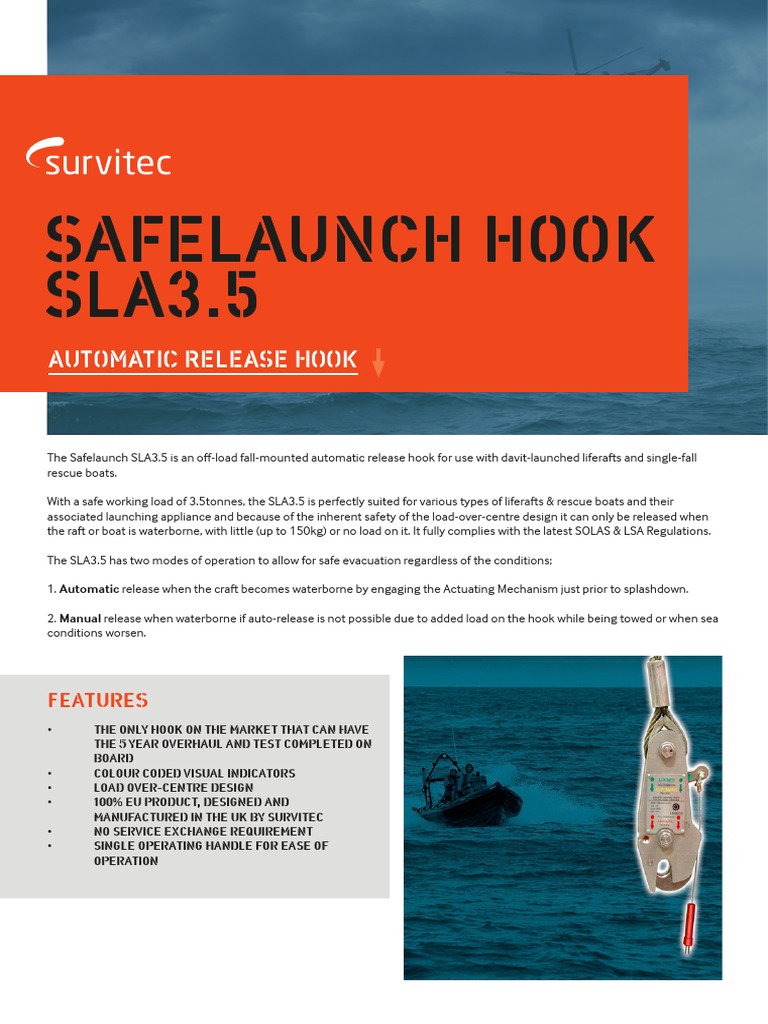 Safelaunch SLA3.5 Automatic Release Hook | PDF | Manufactured Goods ...