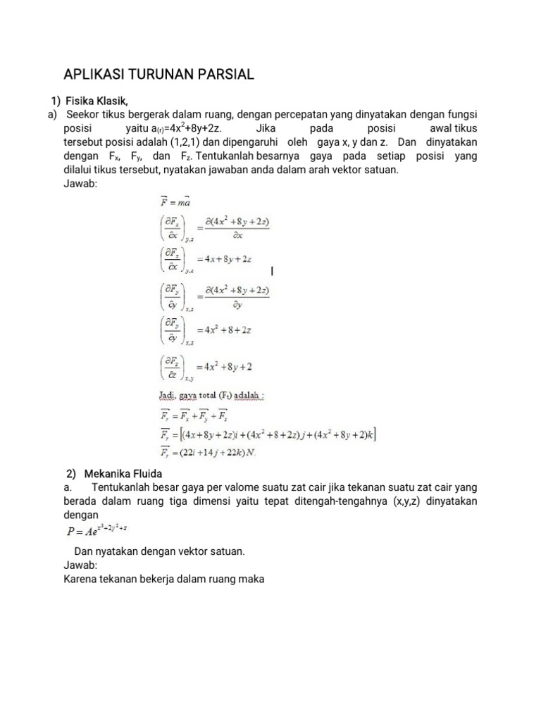 Aplikasi Turunan Parsial | PDF