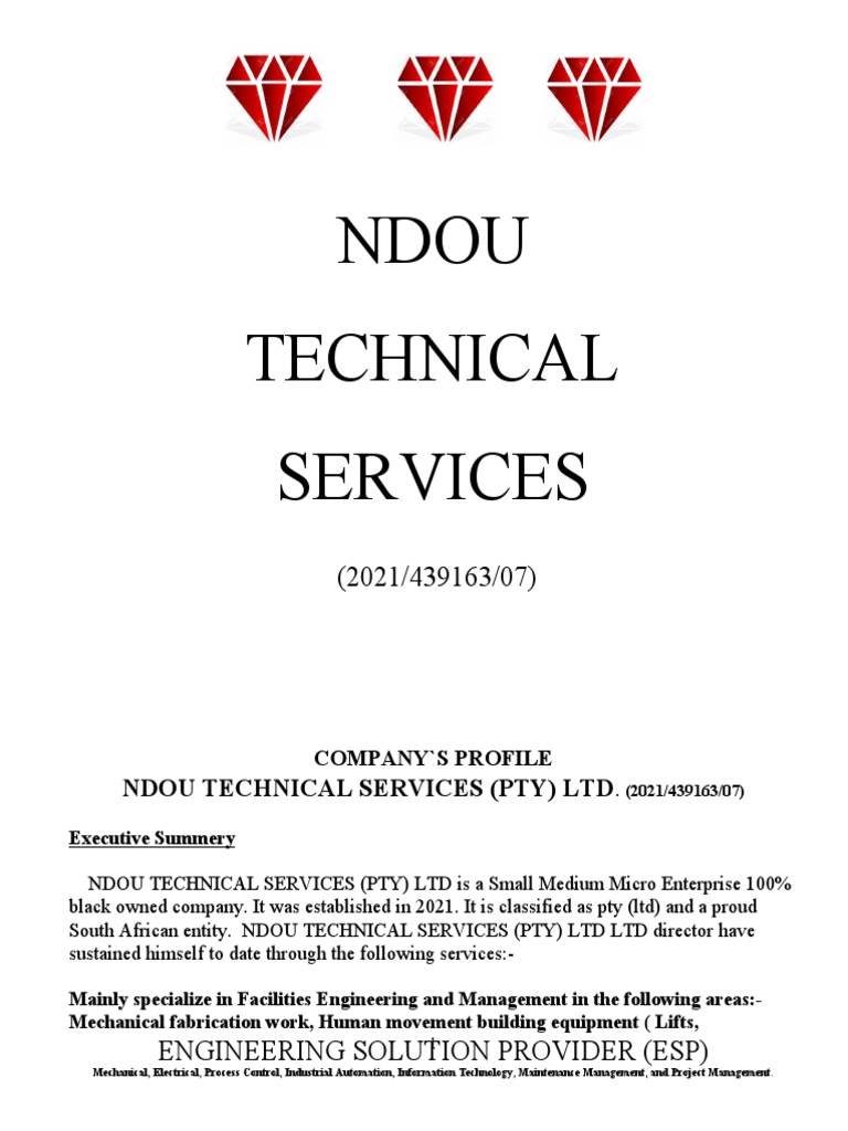 Profile - For - Ndou Technical Services | PDF | Automation | Engineering