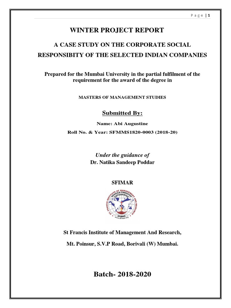 CSR Project | PDF | Corporate Social Responsibility | Research Design