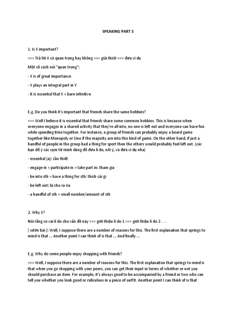 Speaking Part 3 | PDF | Psychology | Cognition