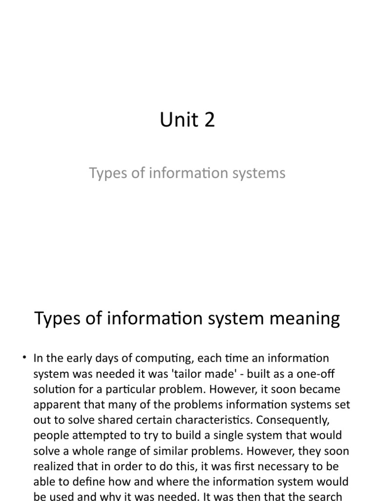 Types of Information System | PDF | Decision Support System | Decision Making