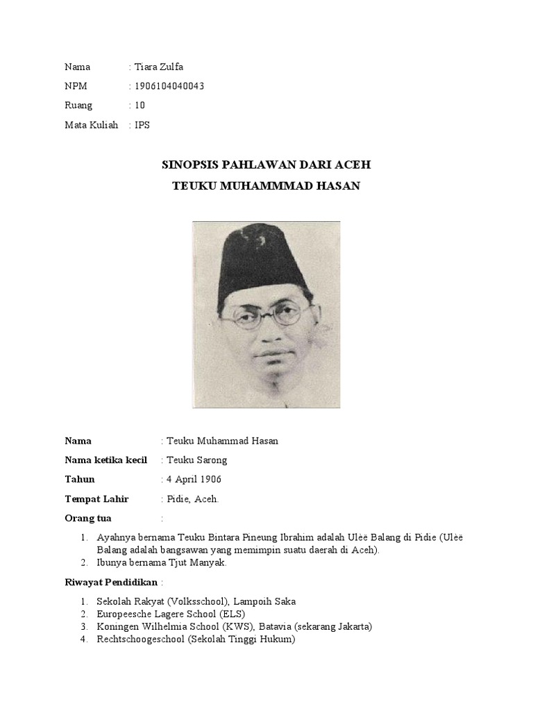 Teuku Muhammad Hasan | PDF