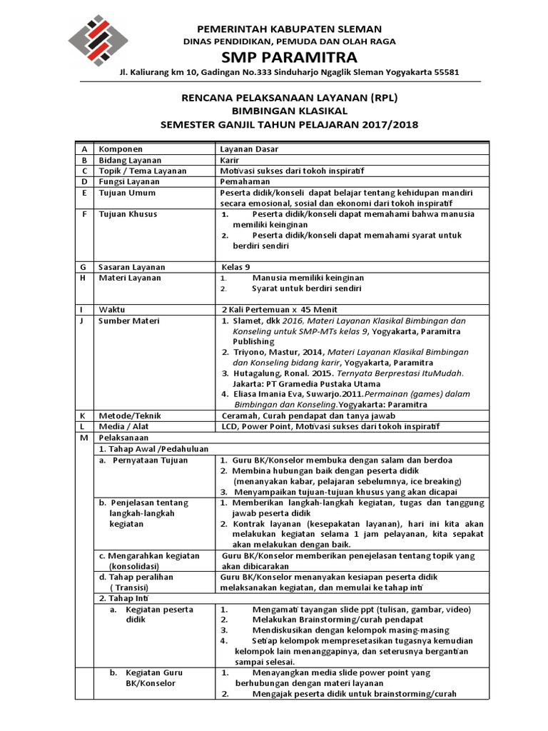 RPL MOTIVASI SUKSES DARI TOKOH INSPIRATIF (Ganjil) | PDF