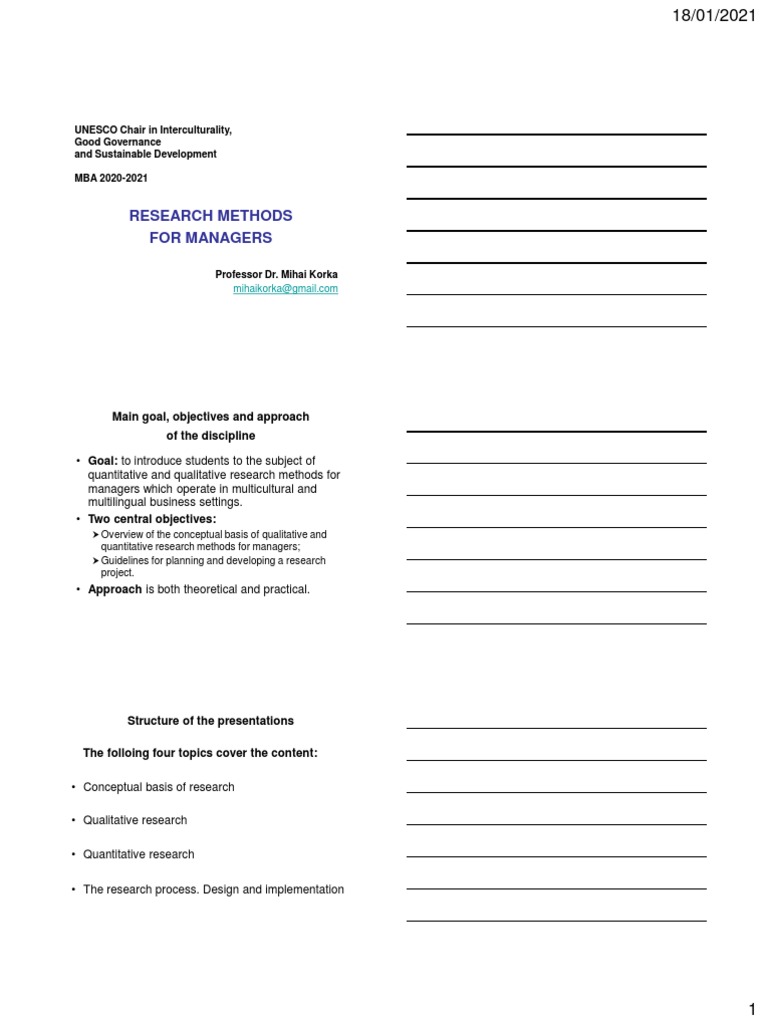 Research Methods for Managers MBA | PDF | Sampling (Statistics ...