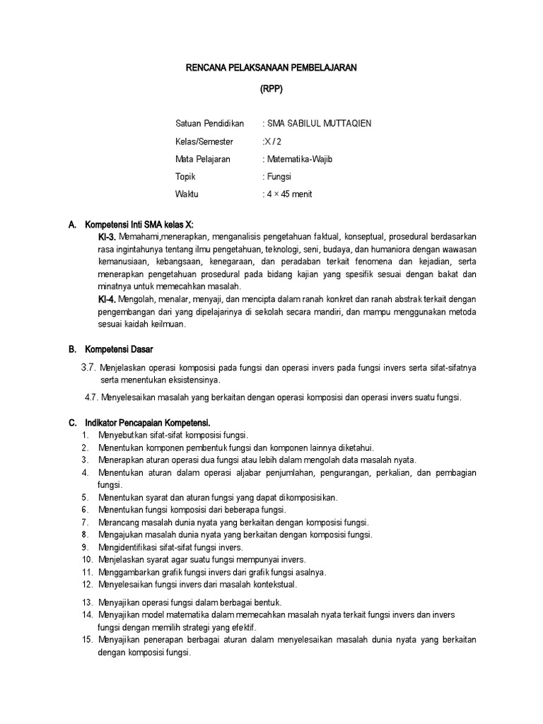 RPP Project BL | PDF