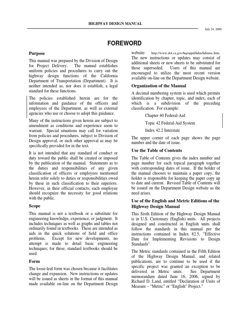 CalTrans Highway Design Manual | Download Free PDF | Interchange (Road ...