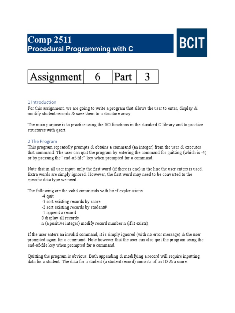 Student Record Management Program: A C Program to Allow Users to Enter ...