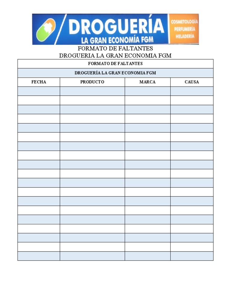 9.formato de Faltantes | PDF