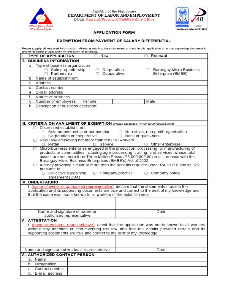 Exemption Application Form | PDF | U.S. Securities And Exchange ...