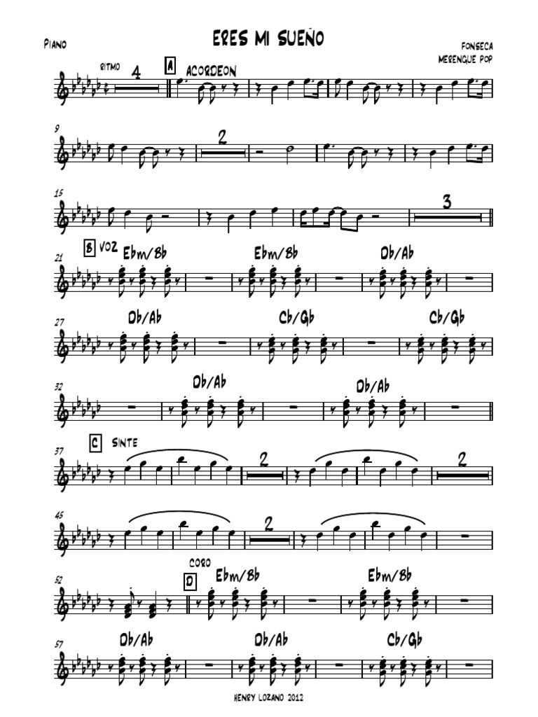 Eres Mi Sueño Fonseca - Piano | PDF