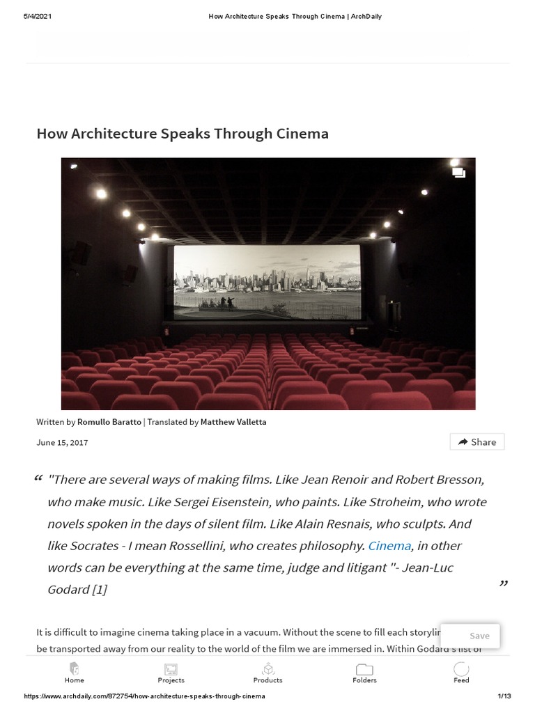 How Architecture Speaks Through Cinema - ArchDaily | PDF | Cinema