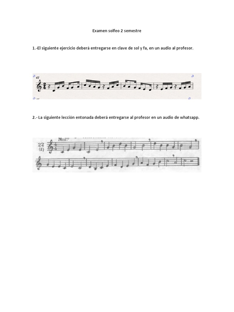 Examen Solfeo 2 Semestre | PDF